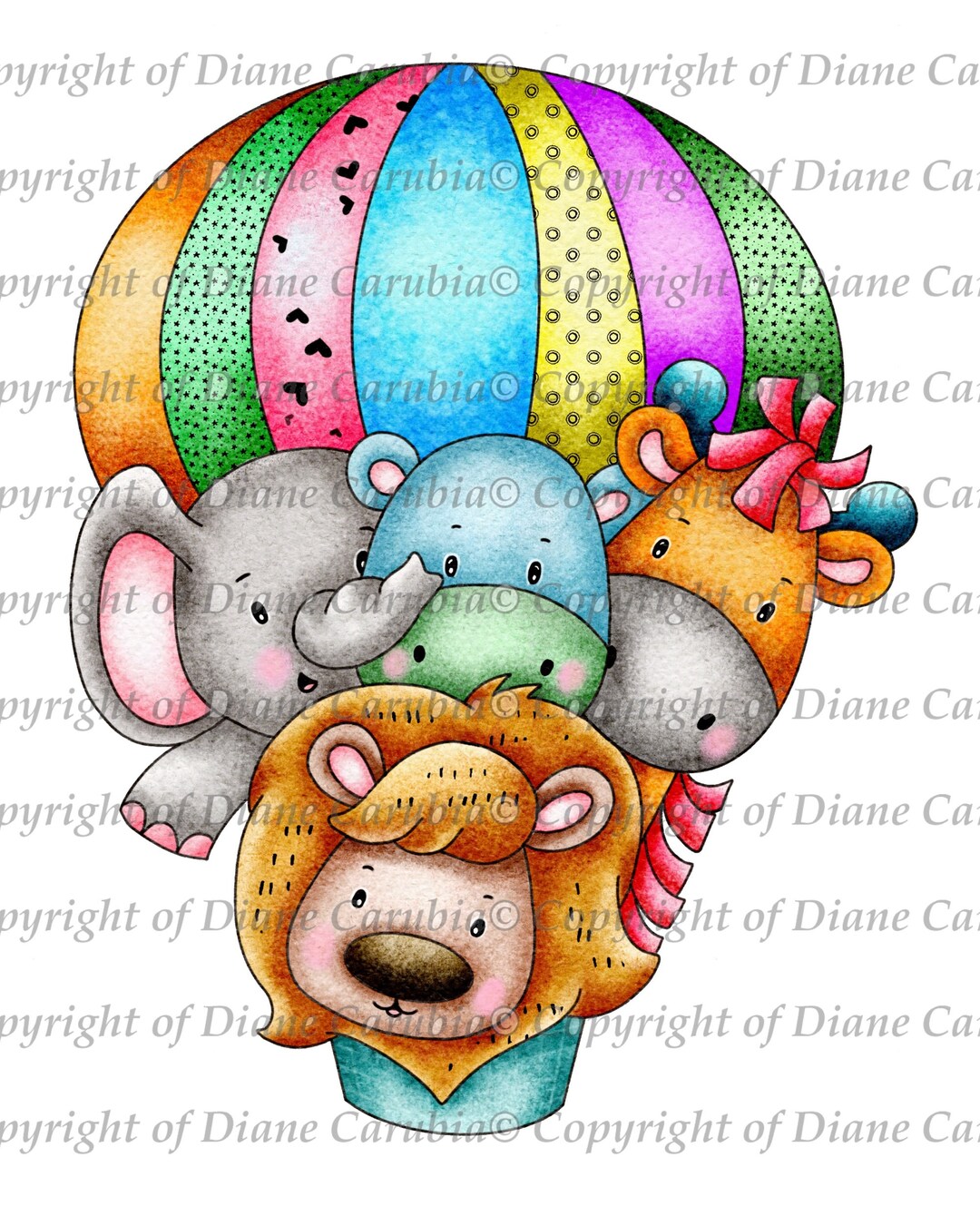 Animal up in the Air, Black and White, Digital Stamp, Printable ...