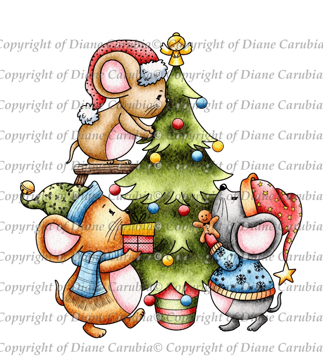 Reach for the Star Mice, Black and White, Digital Stamp, Download ...