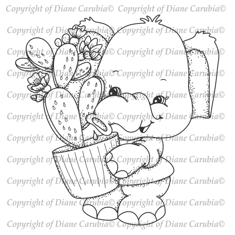 Elephantastic, Black and White, Digital Stamp, Printable, Sublimation ...