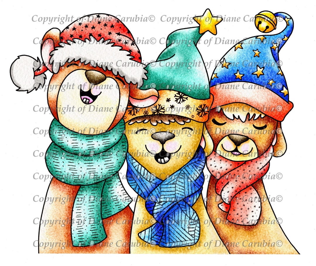 Three Chilly Llamas, Black and White, Digital Stamp, Llama, Printable ...