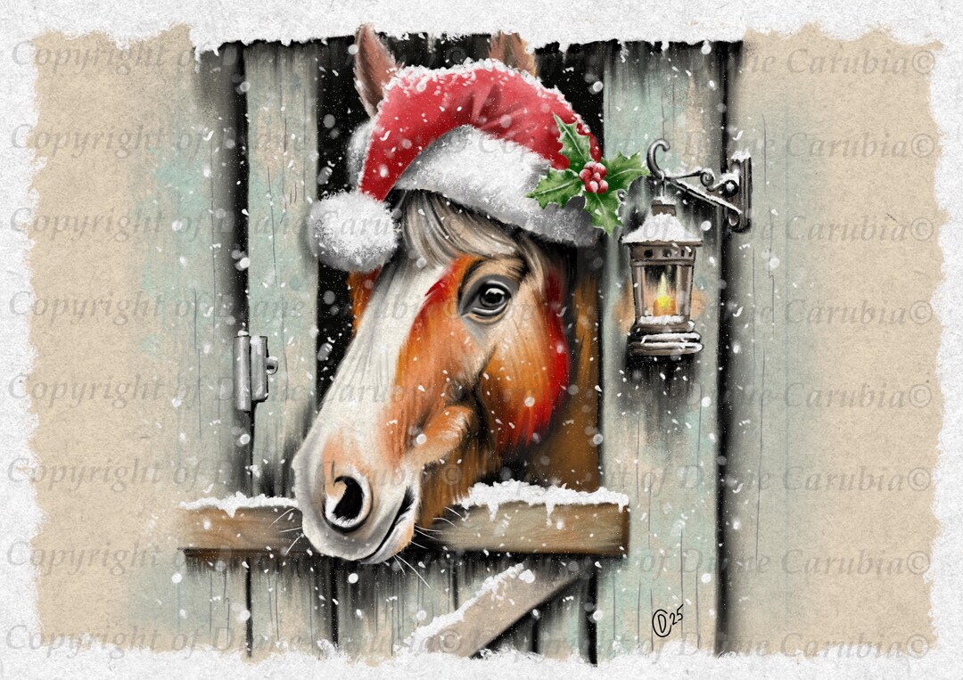 Santas Stable Surprise Print, Printable Horse, Christmas Horse Print ...