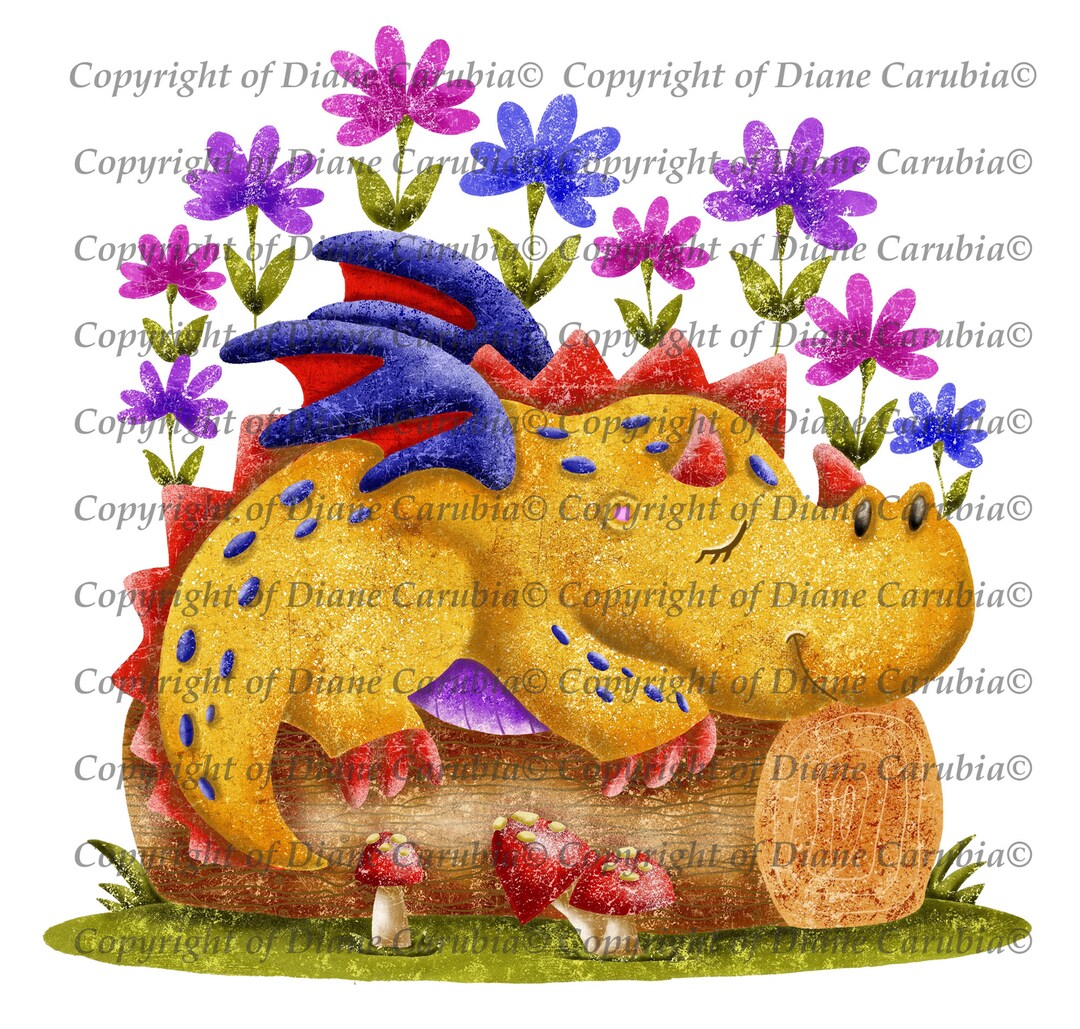 Snoozing Scorch, Black and White, Dragon, Digital Stamp, Sublimation ...