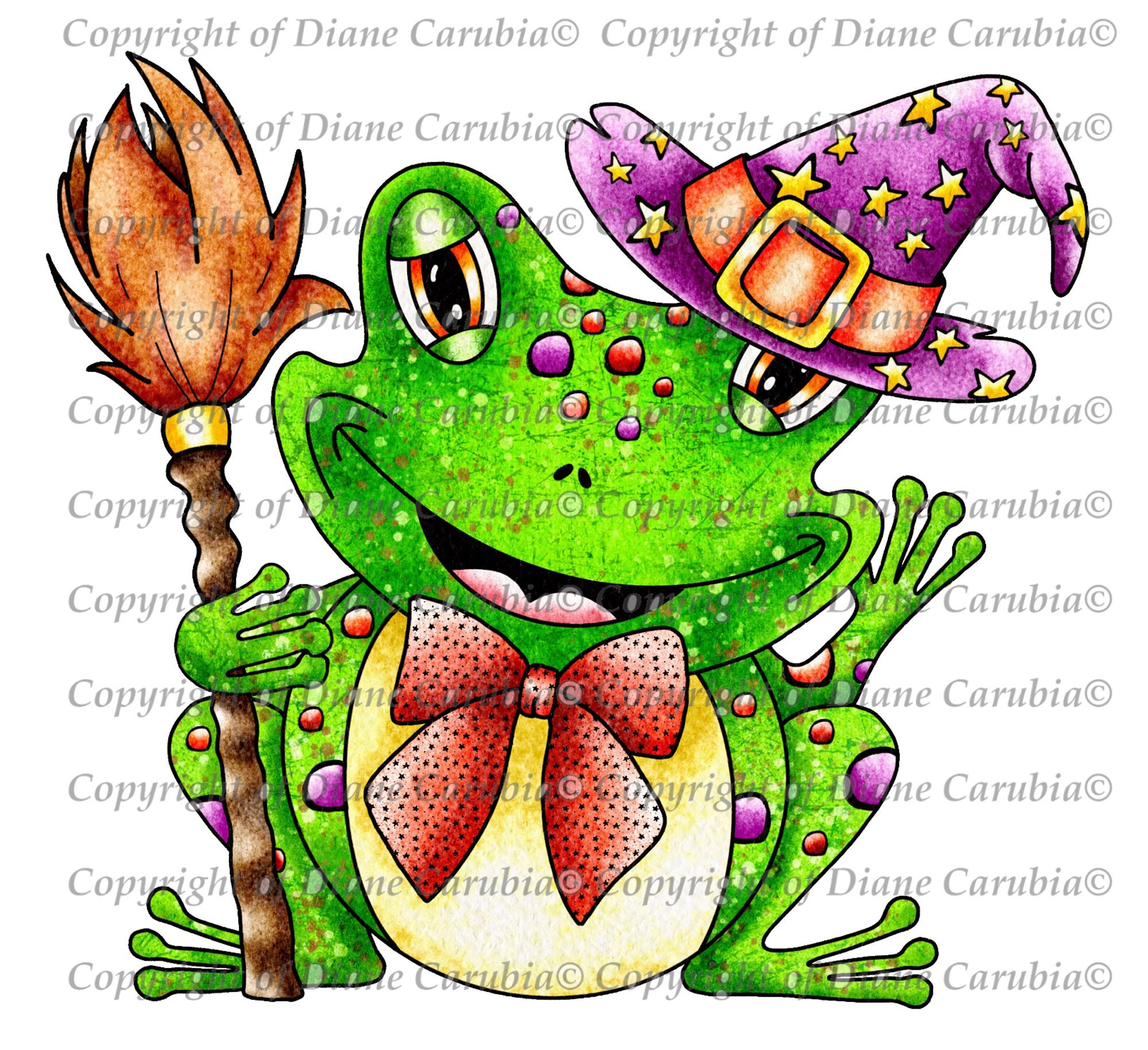 Halloween Frog, Black and White, Digital Stamp, Digi, Printable ...