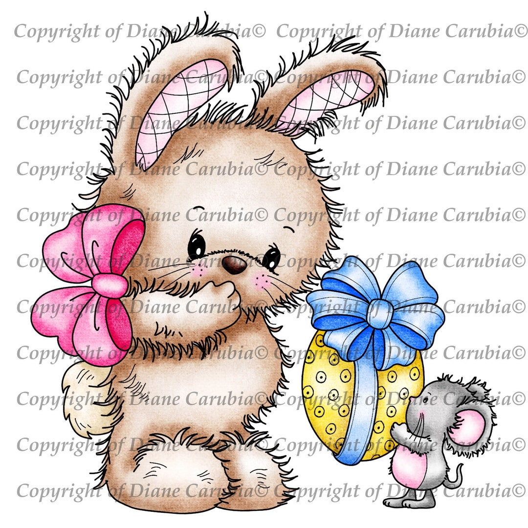 Bunnys Egg Surprise, Black and White, Easter, Digital Stamp, Printable ...