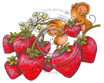 Halloween Night, Coloured, Digital Stamp, Cute, Mice, Cardmaking ...