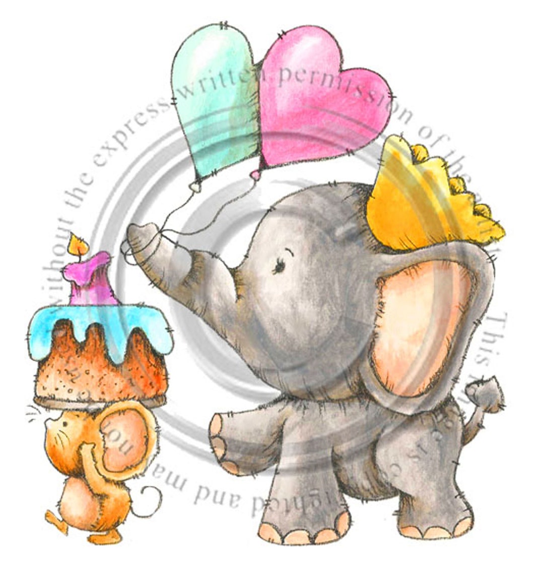 Ellies Love Parade, Digital Stamp, Digi, Black and White, Download ...