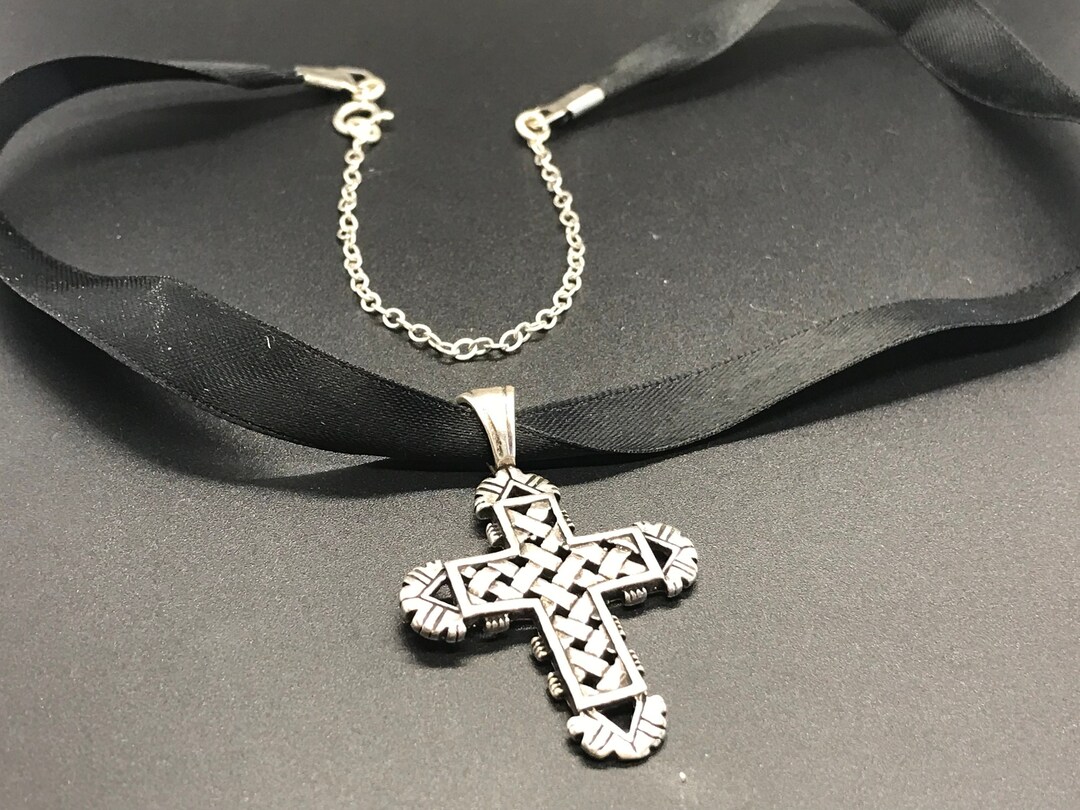 Retro Sterling Silver Cross Necklace - Etsy