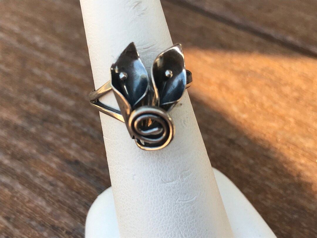 Retro Sterling Silver Calla Lilly Ring NYE - Etsy