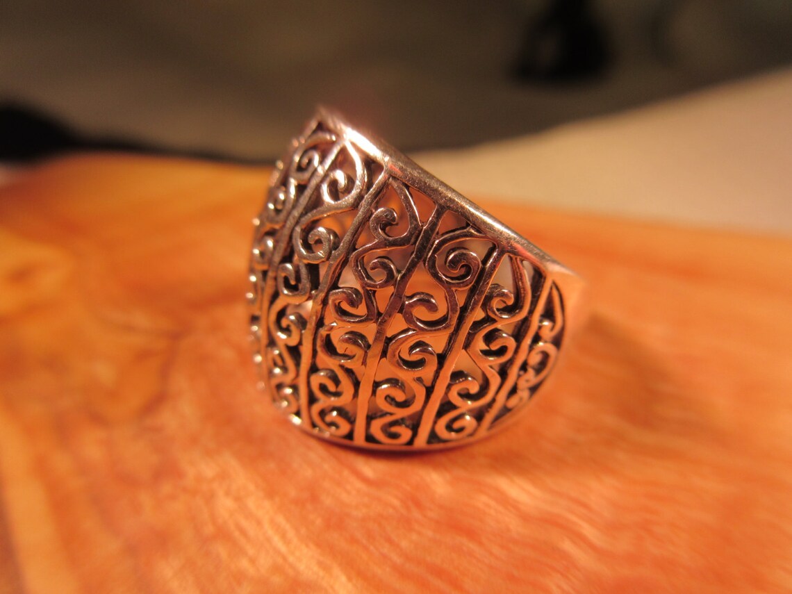 Boho Sterling Silver Ring 6.5 - Etsy