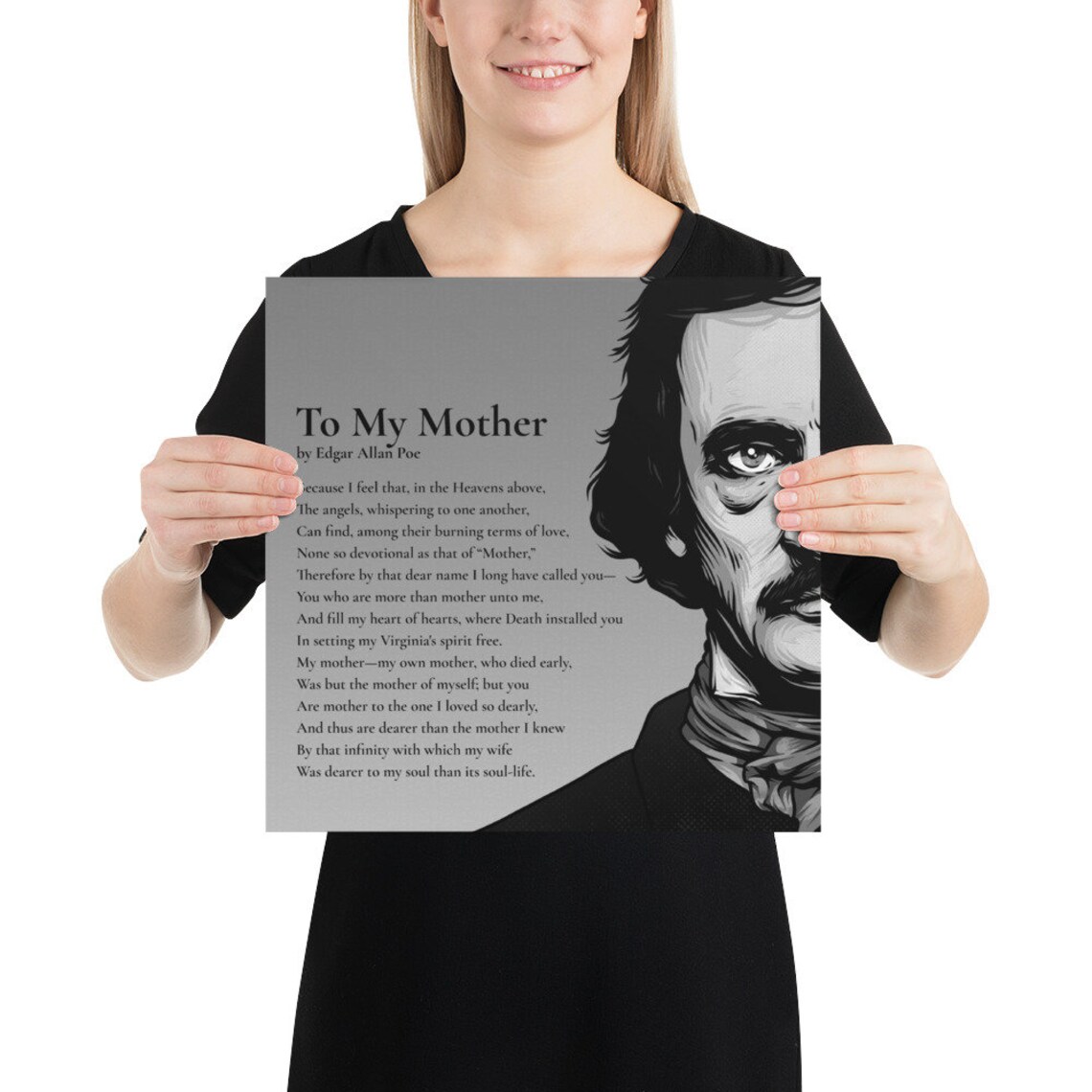 To My Mother By Edgar Allan Poe Poster Edgar Allan Poe Home Etsy