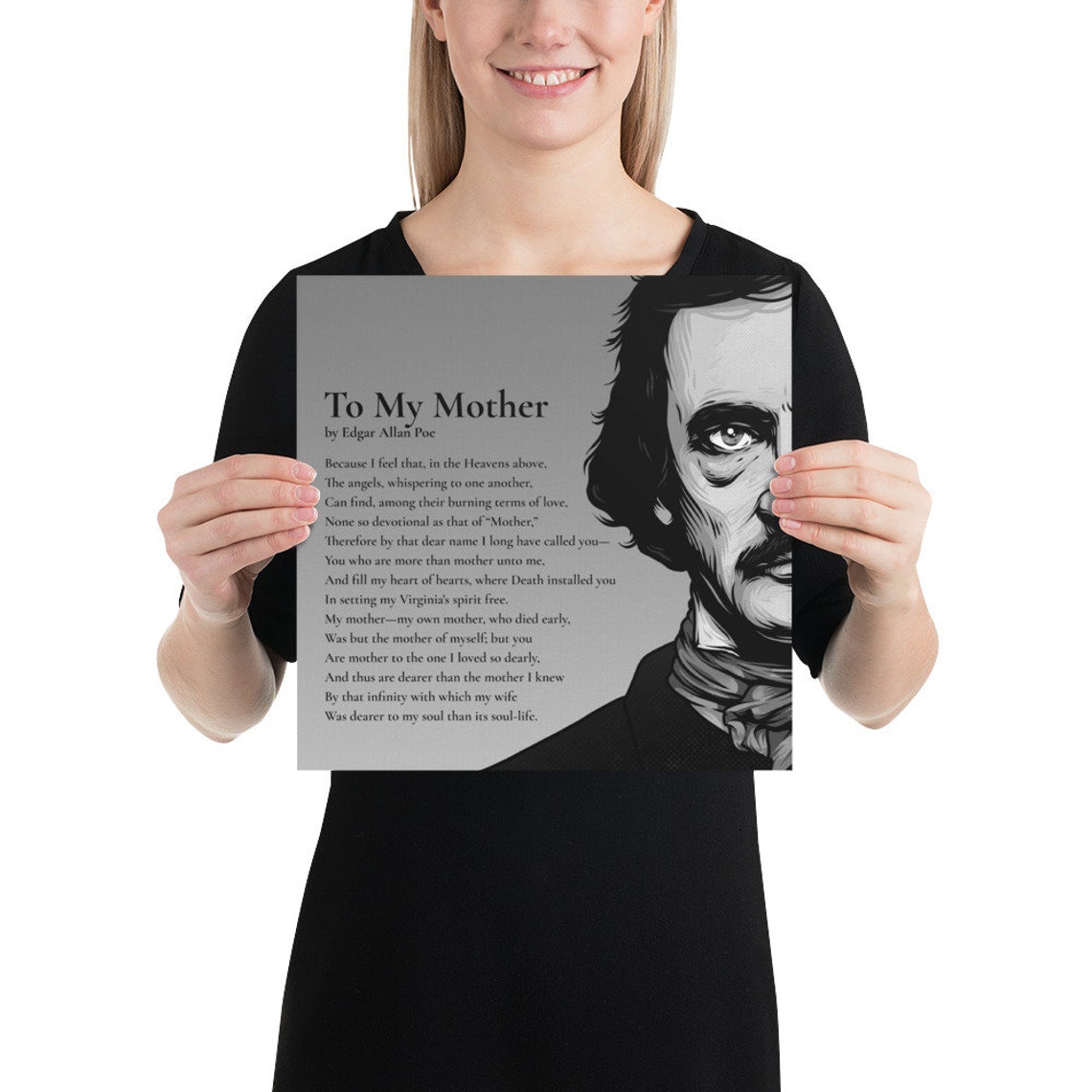 To My Mother By Edgar Allan Poe Poster Edgar Allan Poe Home Etsy
