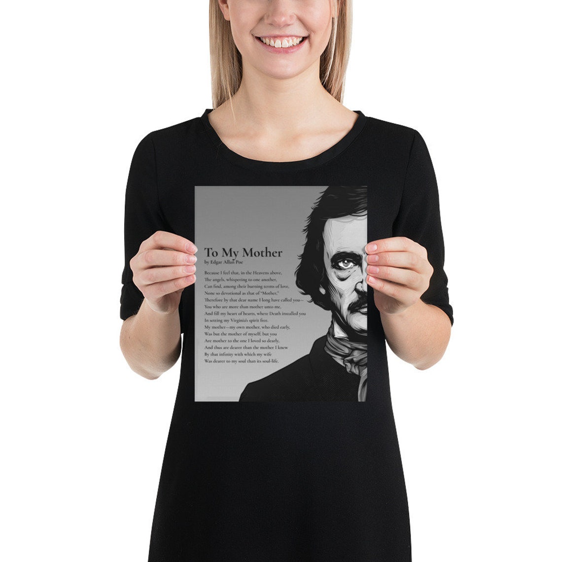 To My Mother By Edgar Allan Poe Poster Edgar Allan Poe Home Etsy