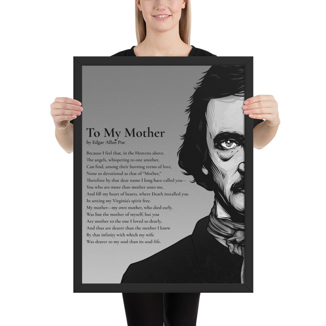 To My Mother By Edgar Allan Poe Framed Poster Edgar Allan Etsy