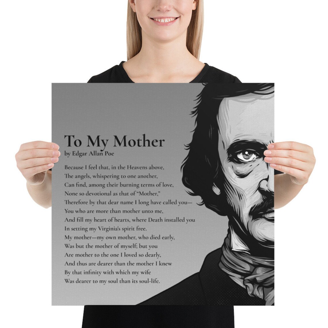 To My Mother By Edgar Allan Poe Poster Edgar Allan Poe Home Etsy