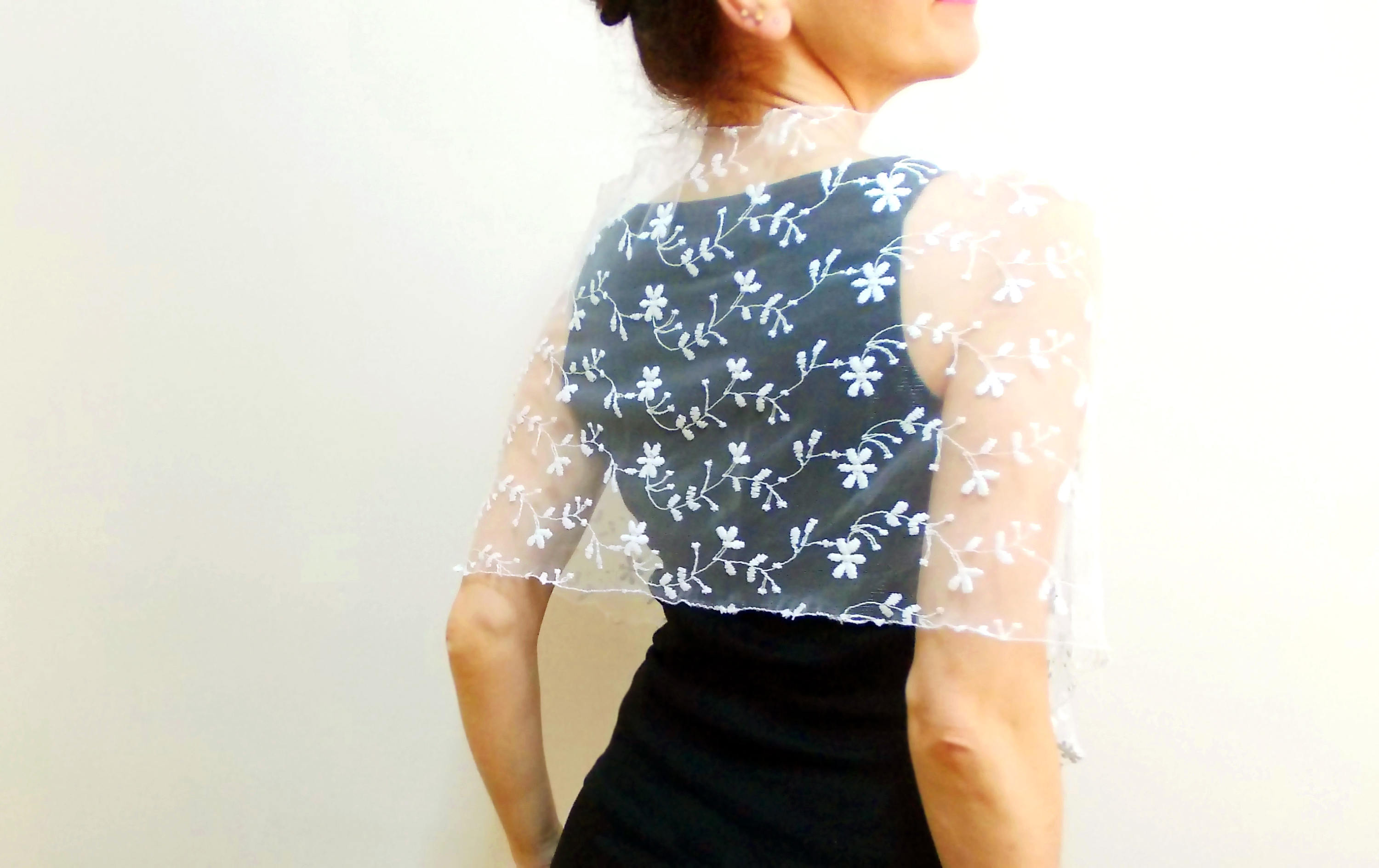 Pure White Lace Wedding Shawl, Wedding Bolero, White Lace Shawl ...