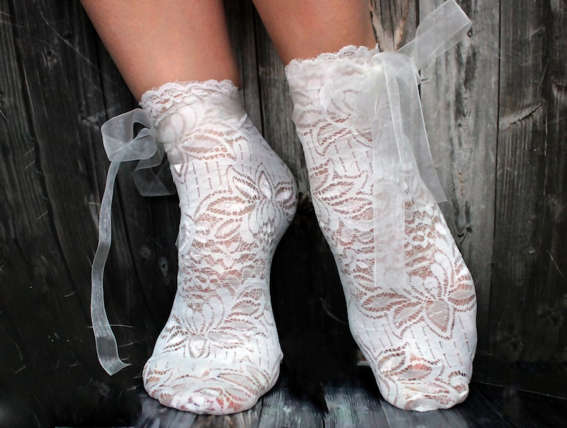 White Lace Socks Fashion Socks Crew Socks Bridal Lace Socks - Etsy