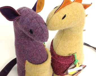 FUNKY Stuffed Animal / "woolies" Handmade Recycled Toy / Repurposed ...