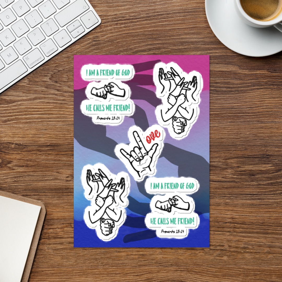 ASL Christian Sticker Sheet. Sign Language. ASL Sticker. - Etsy