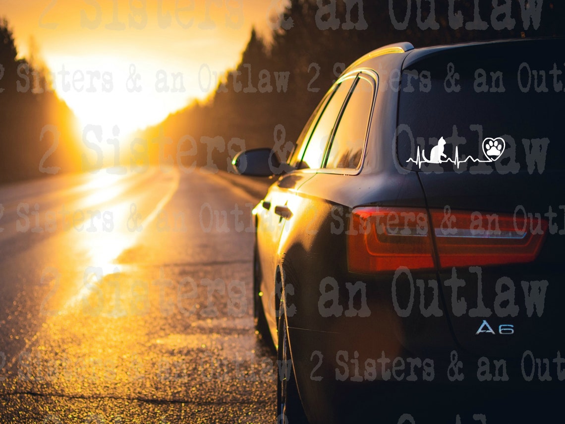 Animal Svg. Cat - Dog Svg Bundle. Cat - Dog Heartbeat Svg. Car Decal ...