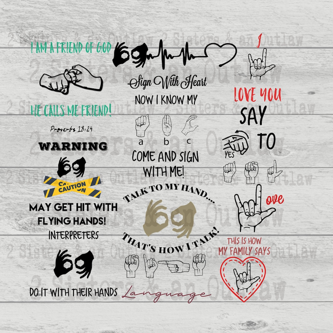 American Sign Language Bundle Svg. ASL Interpreter Svg. ASL Svg. Sign ...