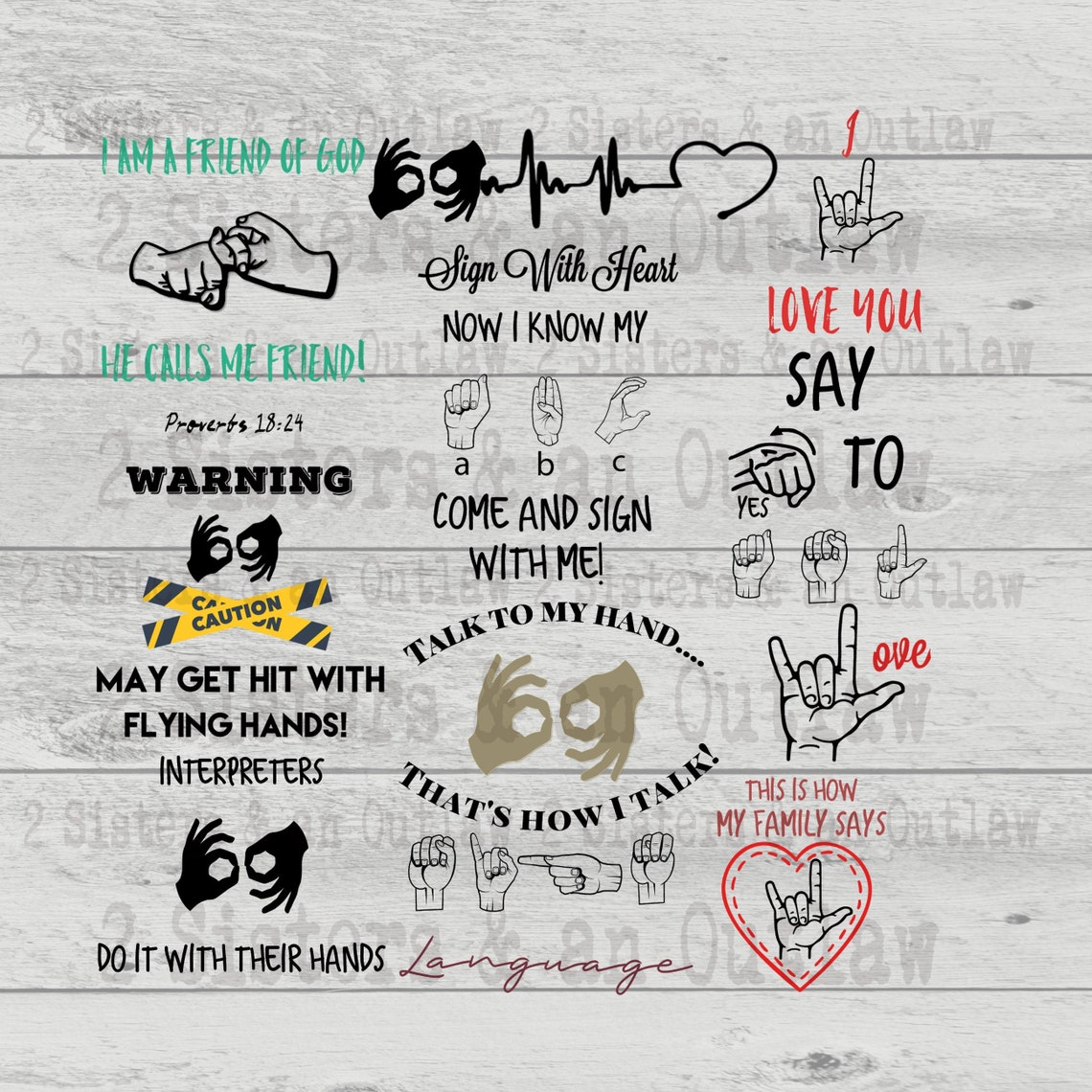 American Sign Language Bundle Svg. ASL Interpreter Svg. ASL - Etsy