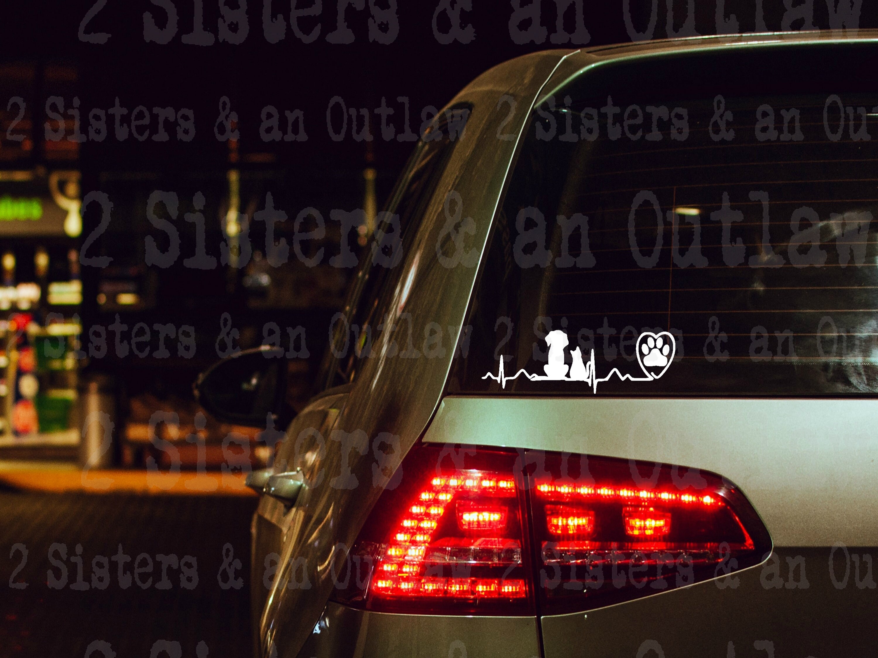 Animal Svg. Cat - Dog Svg Bundle. Cat - Dog Heartbeat Svg. Car Decal ...