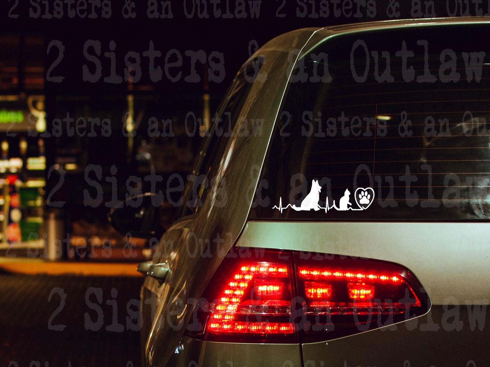 Animal Svg. Cat - Dog Svg Bundle. Cat - Dog Heartbeat Svg. Car Decal ...