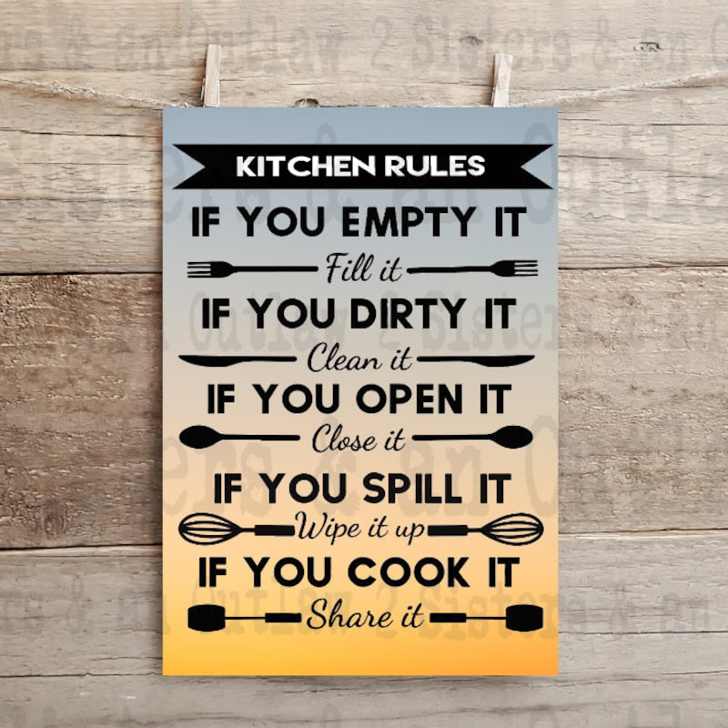 Kitchen Rules - Etsy