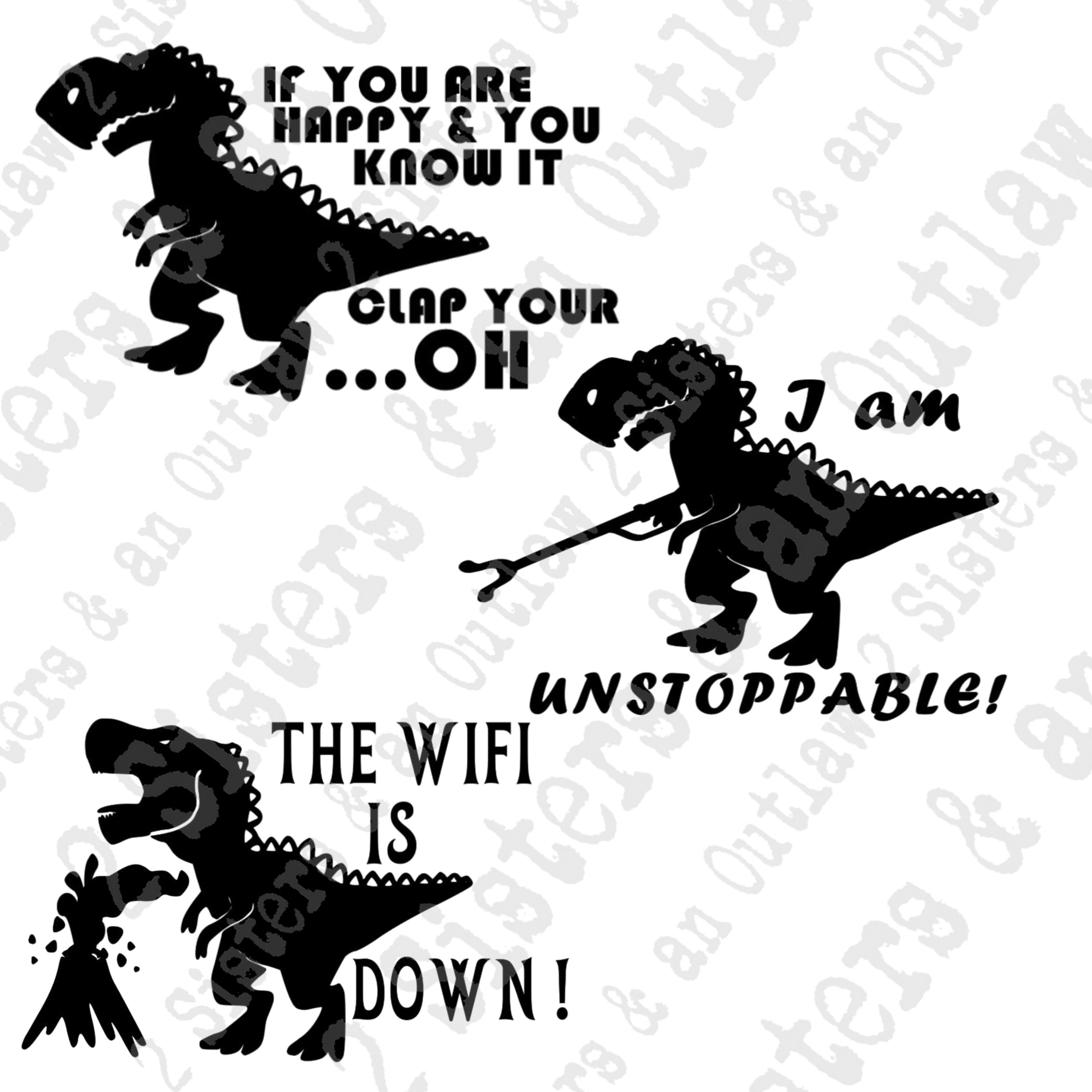 T Rex Bundle. Unstoppable Svg. Wifi is Down Svg. Clap Your Hands Svg ...