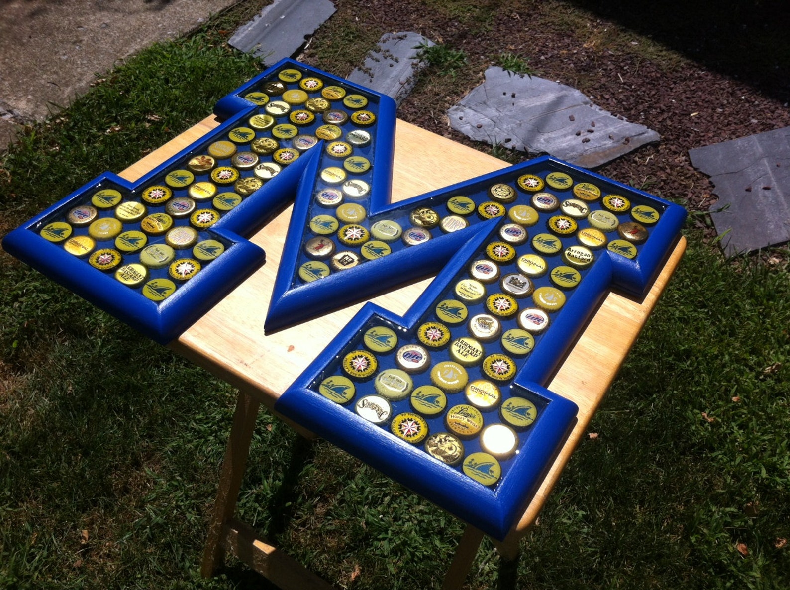 Bottle Cap Art - Michigan Wolverines Logo - Block "m" - Smooth Hard ...