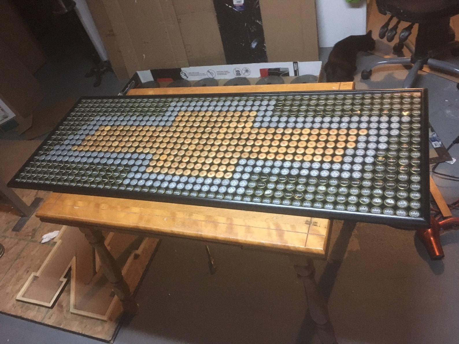 Bottle Cap Art Chevrolet or Chevy Logo Table Top Epoxy Customized Size ...