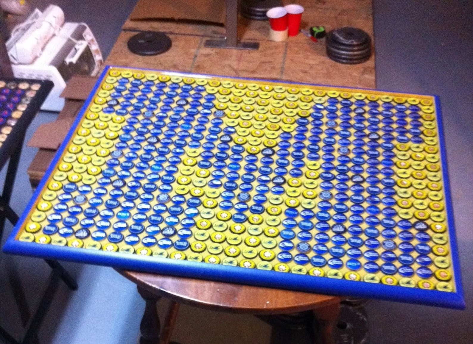 Bottle Cap Art - Michigan Wolverines Block "m" Logo - Table Top Epoxy ...