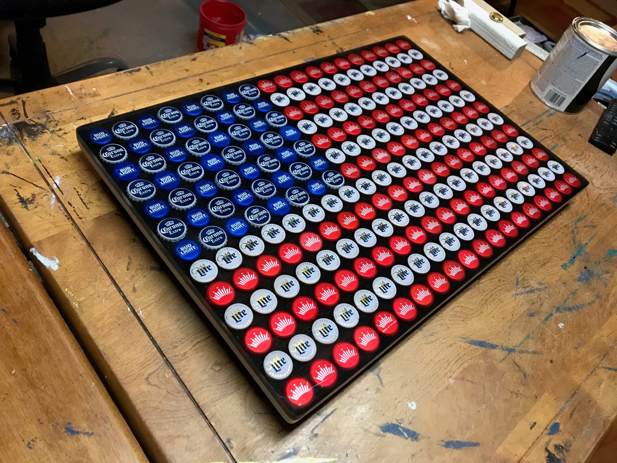 Beer Bottle Cap Art - American Flag - No Trim!!! - Highly Reviewed ...