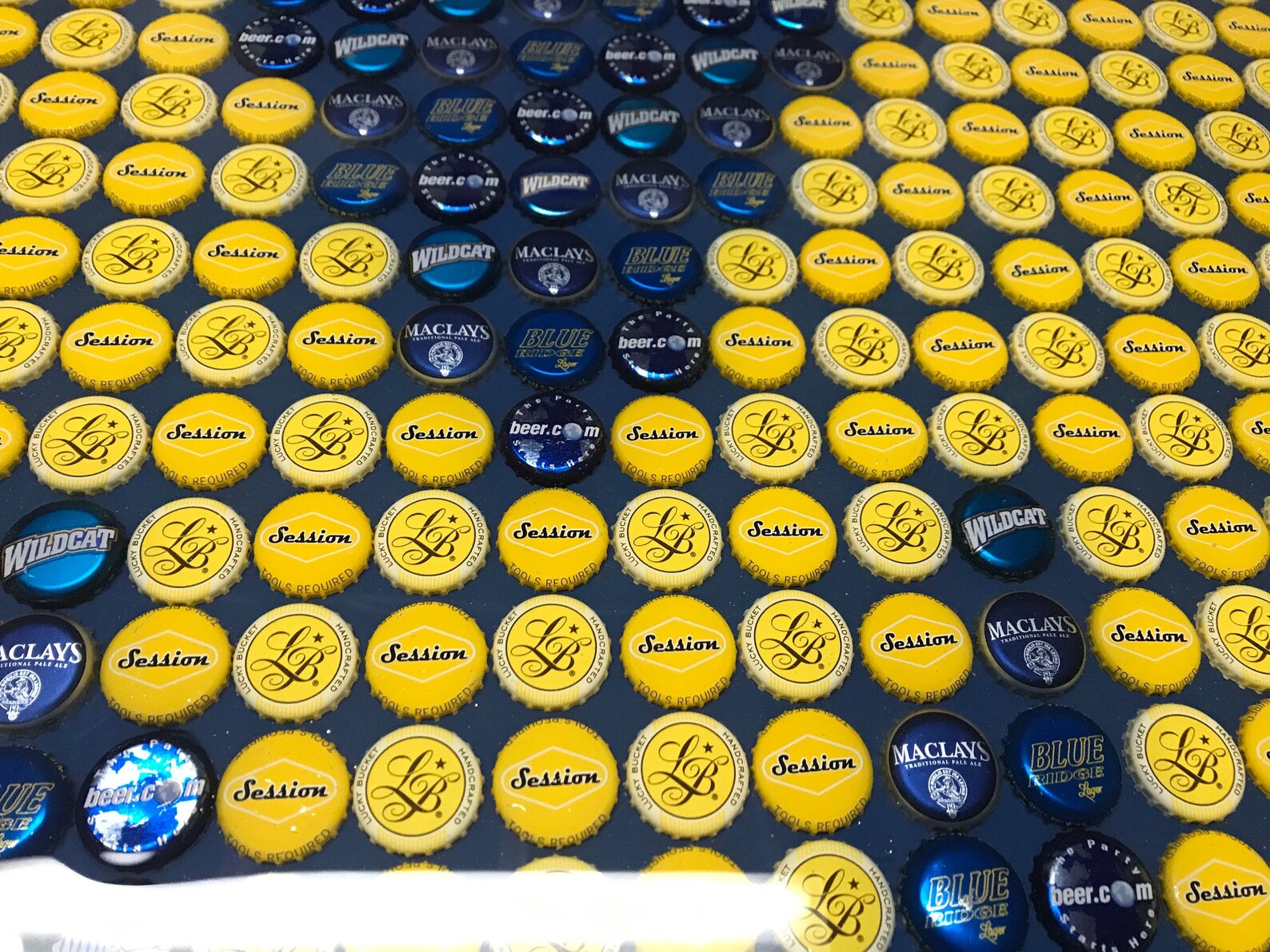 Bottle Cap Art - Michigan Wolverines Block "m" Logo - Table Top Epoxy ...