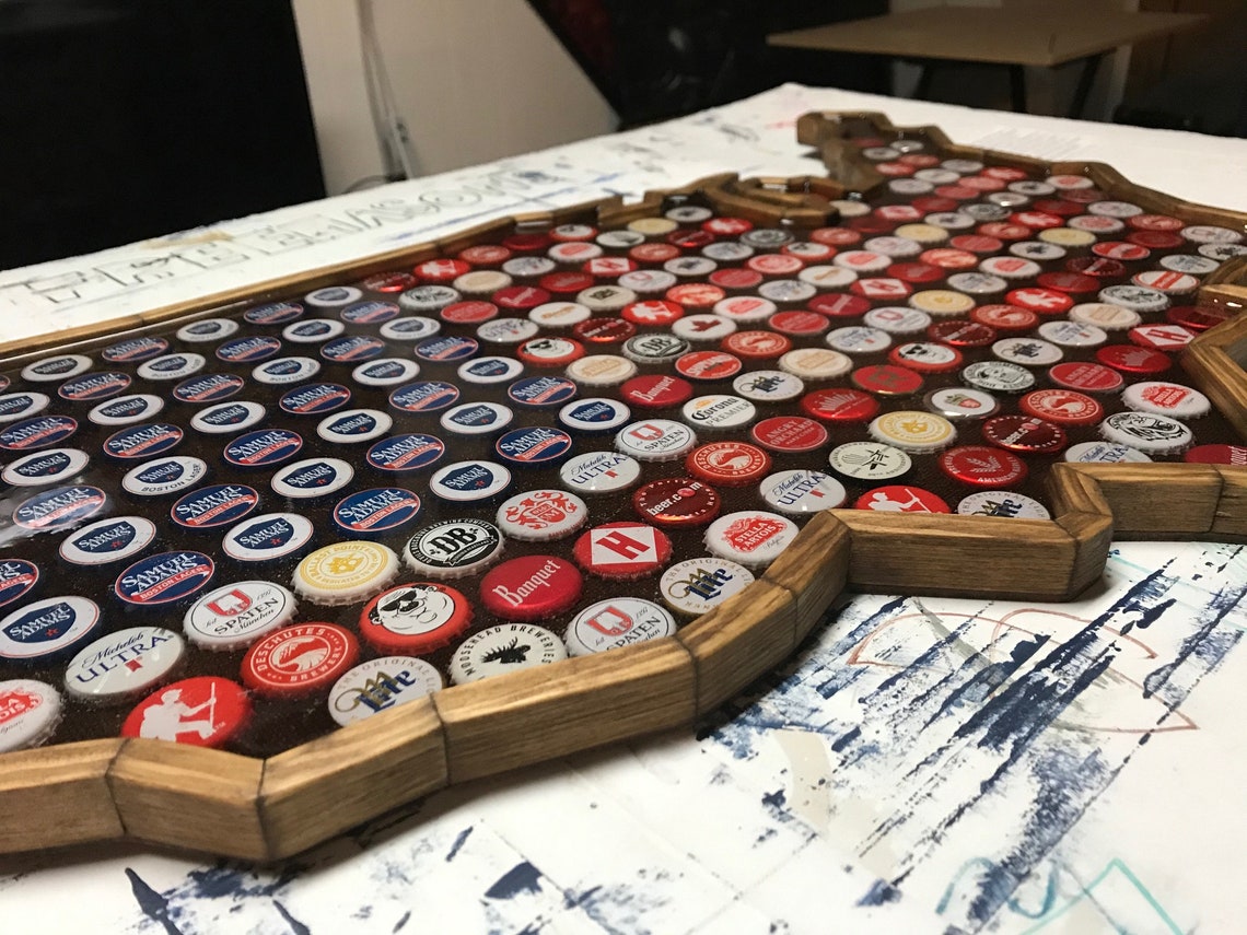 Beer Bottle Cap Art - American Flag - United States Outline - Highly ...