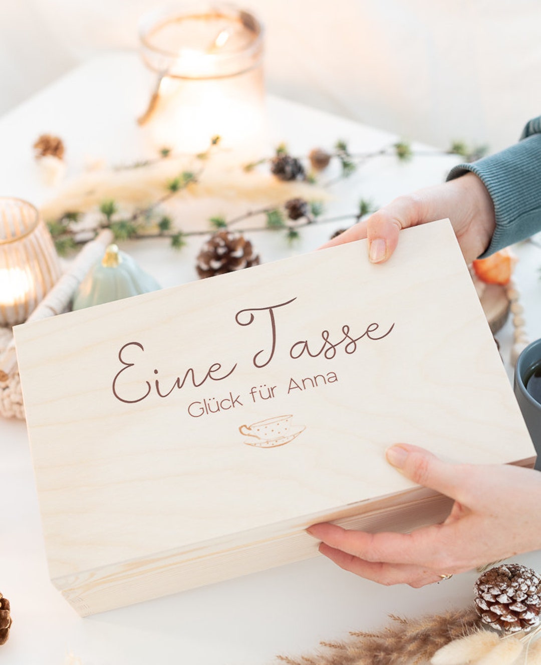 Teegeschenk Holz Teebox mit Namen bedruckt personalisiertes - Etsy.de