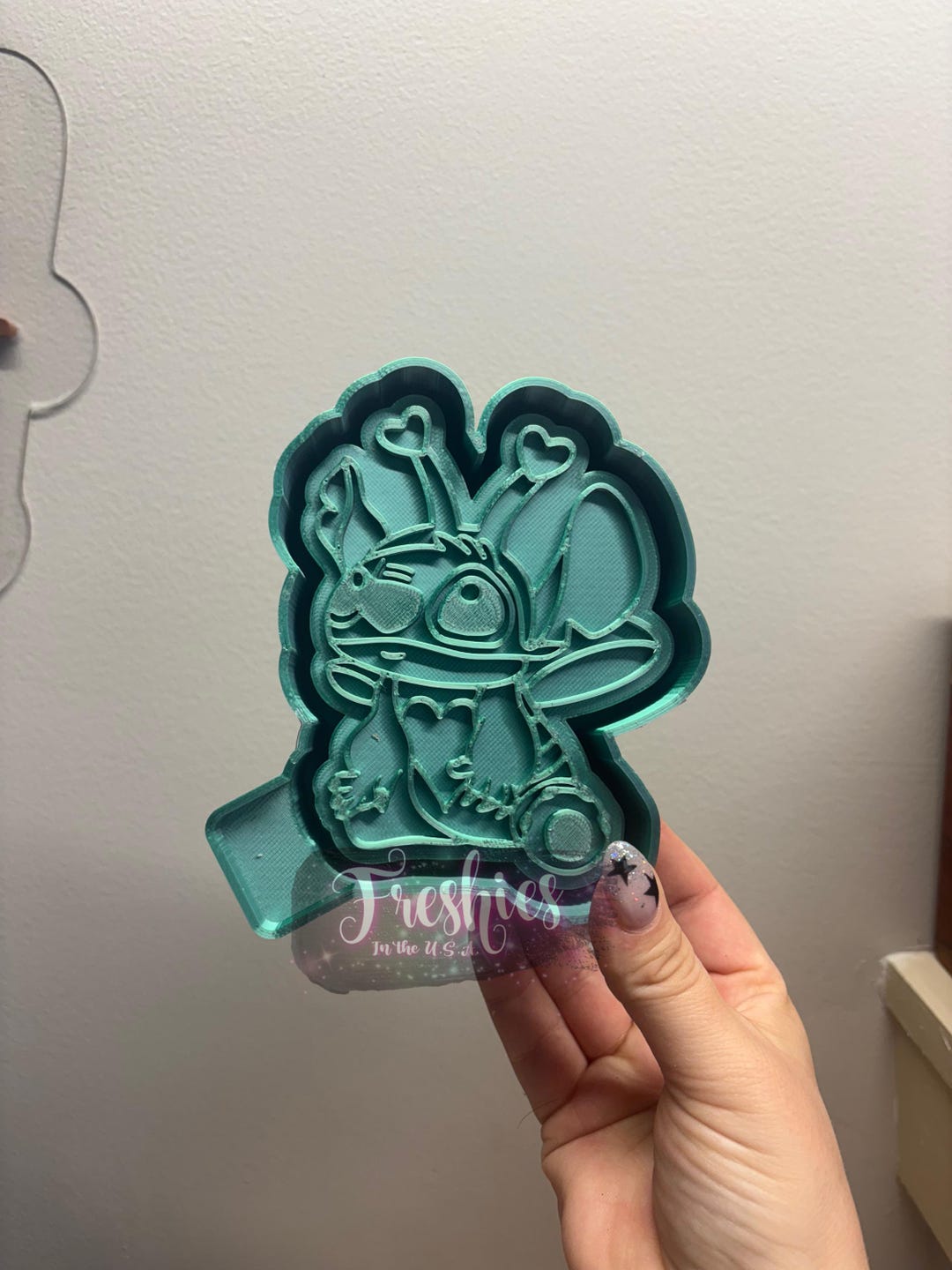 Stitch With Heart Antennas Silicone Car Freshie Mold - Etsy