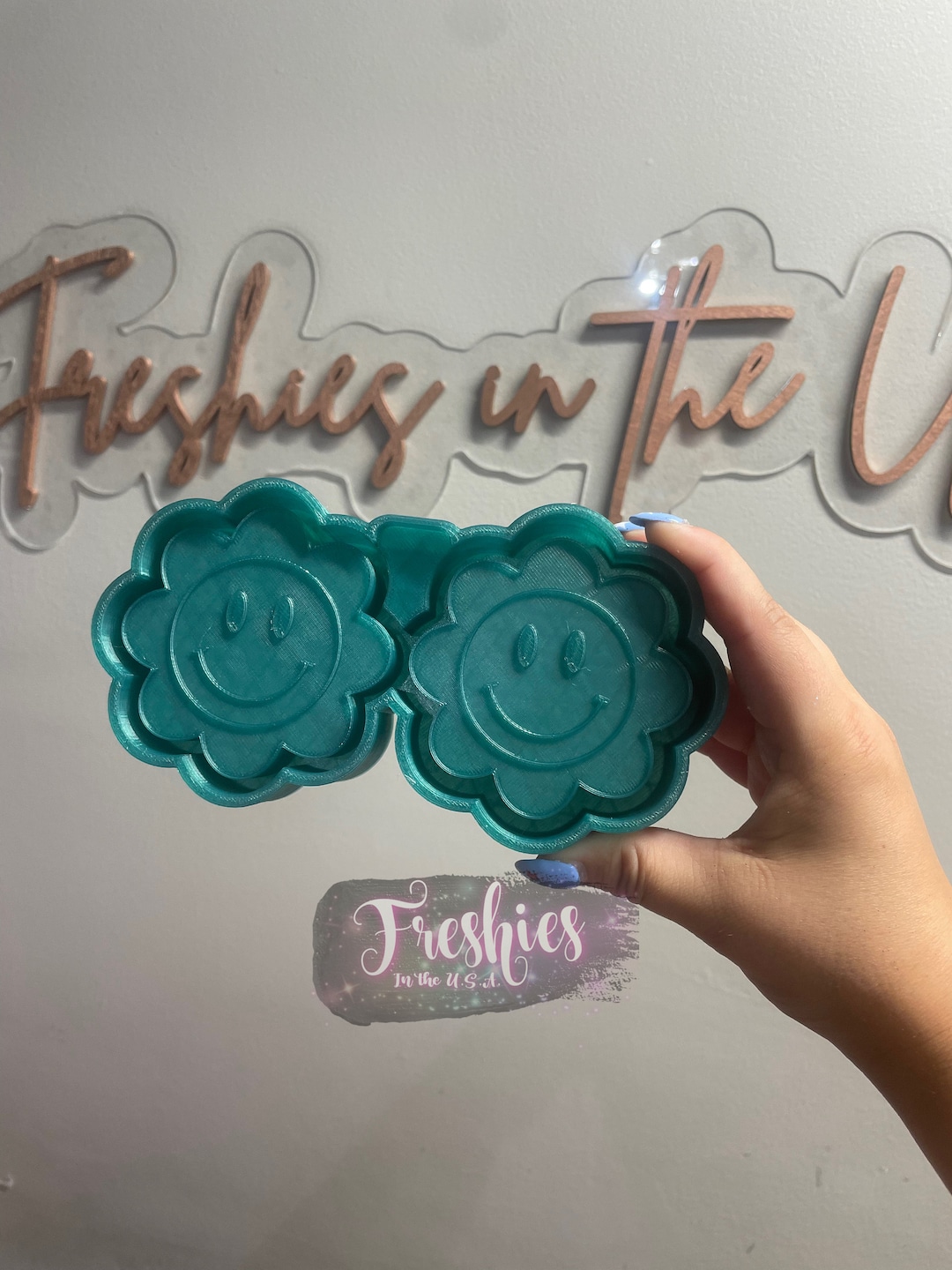 Flower Smiley Vent Clips Silicone Car Freshie Mold - Etsy