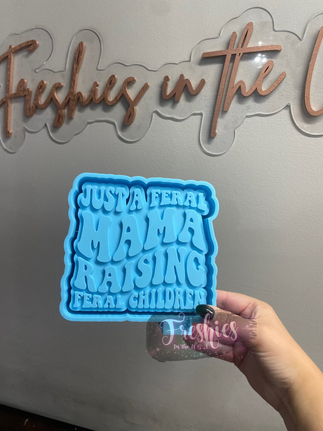 Just a Feral Mama Raising Feral Children Silicone Car Freshie Mold - Etsy
