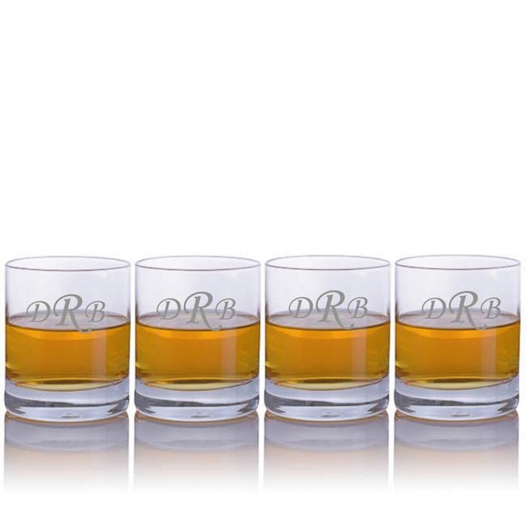 Personalized Crystal Whiskey Rocks Glass W/ Titanium 4pc. Gift Set by ...