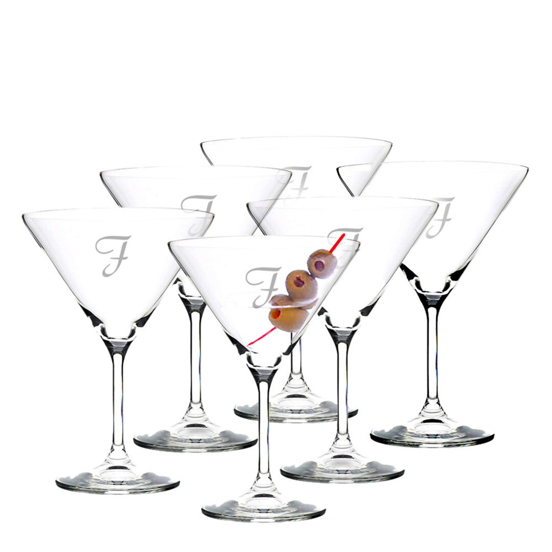 Personalized Crystal Martini Cocktail Glass 6pc. Gift Set by Crystalize ...
