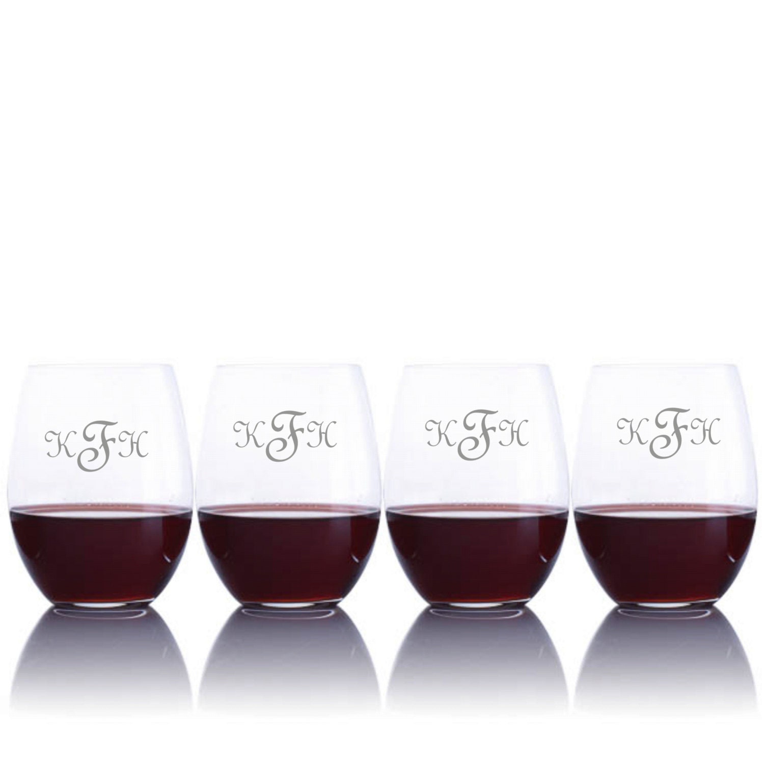Personalized Engraved O Stemless Cabernet / Merlot Red Wine Glasses by ...