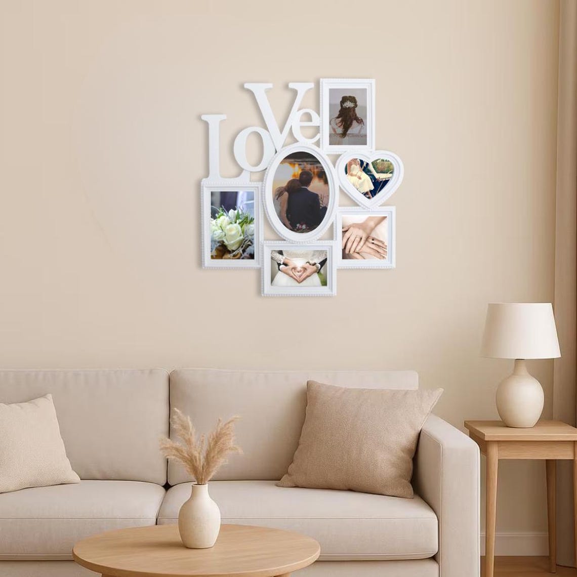 Multi Opening Photo Frame Love White Collage Frame, Photo Frame ...