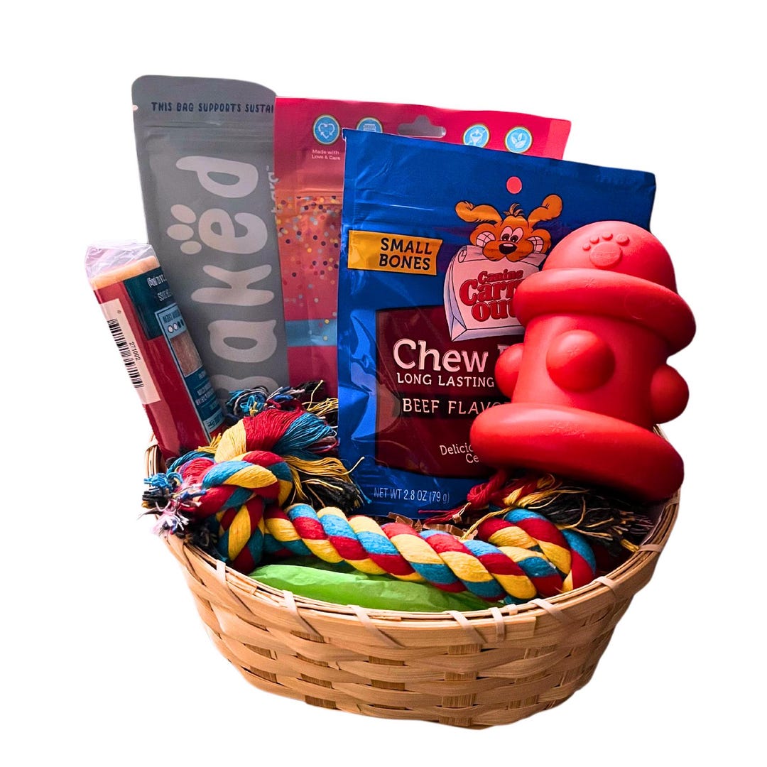 Dog Gift Basket, Best Dog Gift Basket Set With Pet Toys Treats, Gift ...