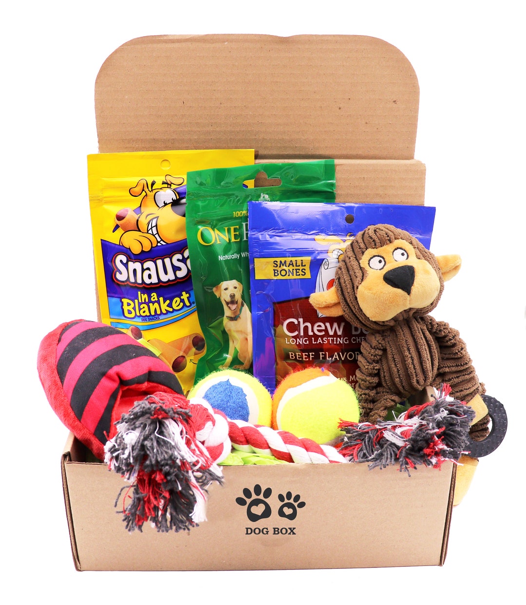 Dog Gift Box, Best Dog Gift Box Set With Pet Toys Treats, Dog Gift Box ...