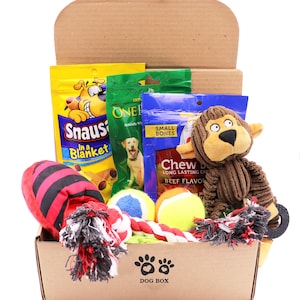Dog Gift Box, Best Dog Gift Box Set With Pet Toys Treats, Dog Gift Box ...