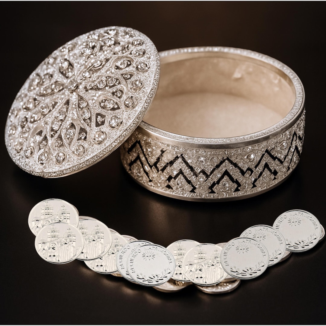 Wedding Arras, Silver Elegant Wedding Arras, Round Shape Wedding Arras ...