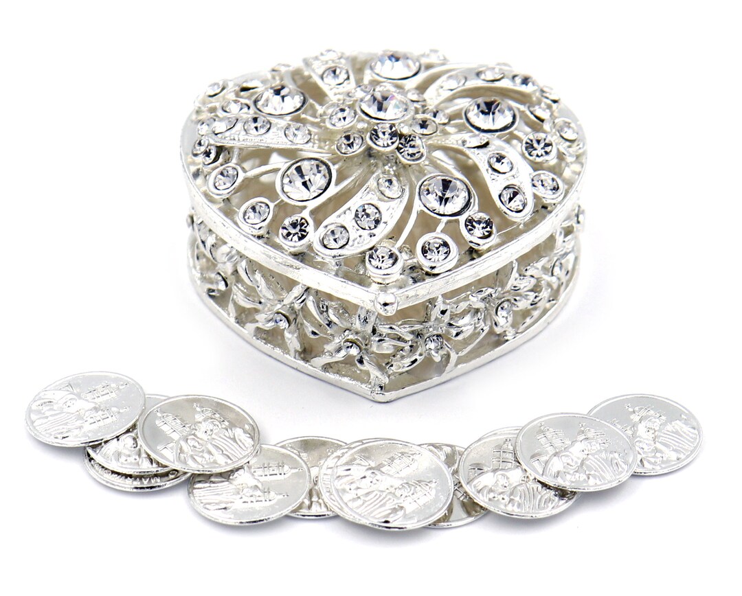 Wedding Arras, Silver Elegant Wedding Arras, Heart Shape Wedding Arras ...