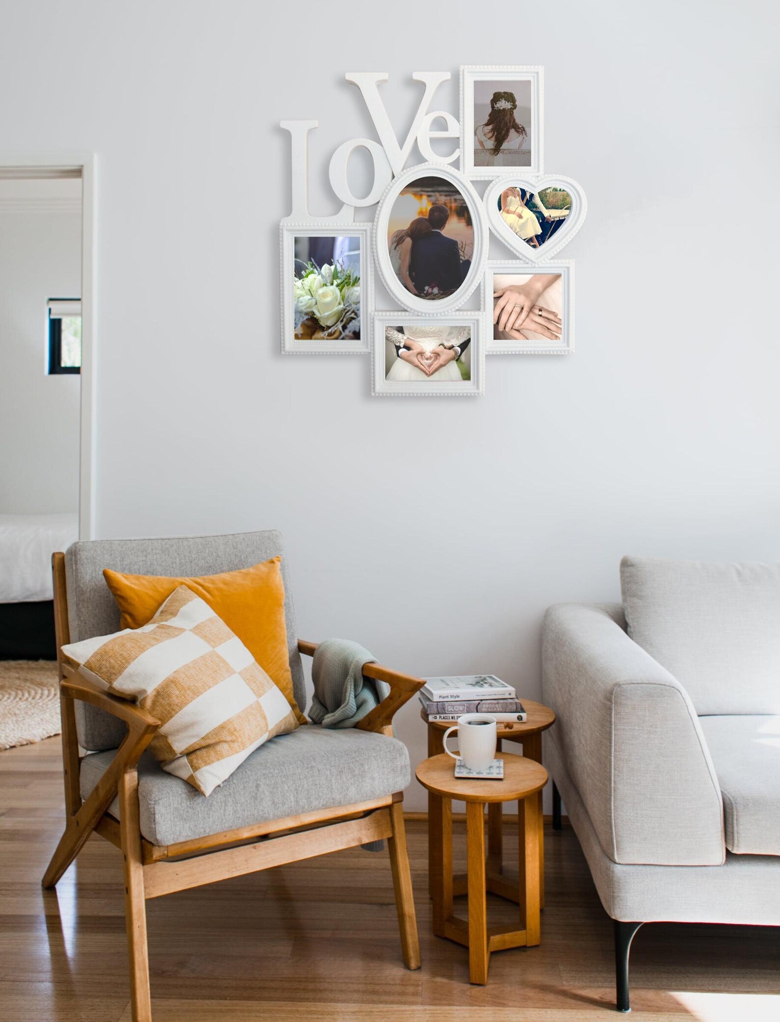 Multi Opening Photo Frame Love White Collage Frame, Photo Frame ...