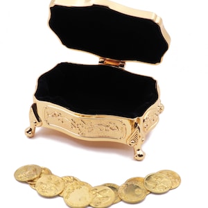 Wedding Arras, Gold Footed Floral Wedding Arras Box With Coins Set ...